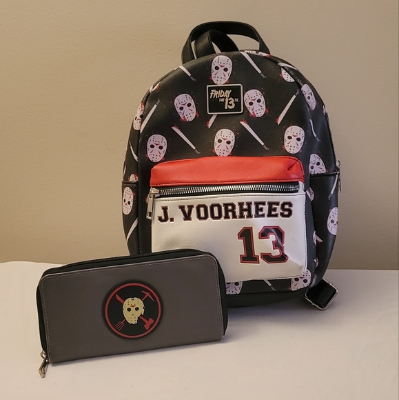 Spencer's | Bags | Jason Voorhees Mini Backpack And Matching Wallet ...